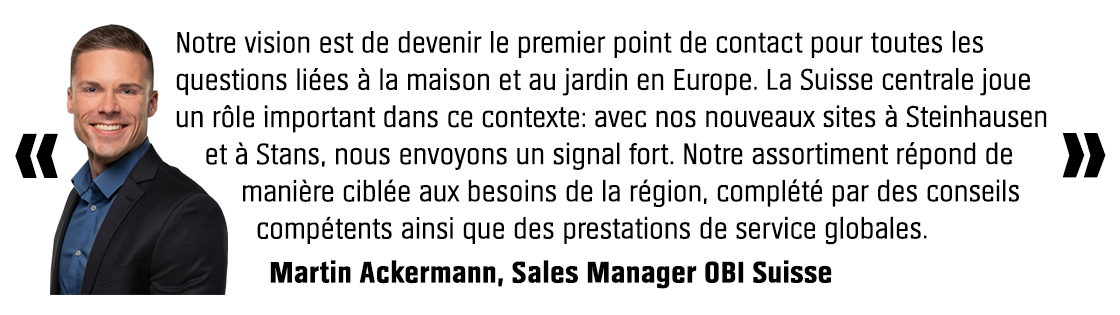 Nouvelles ouvertures: Zugerland Steinhausen et Länderpark Stans | OBI