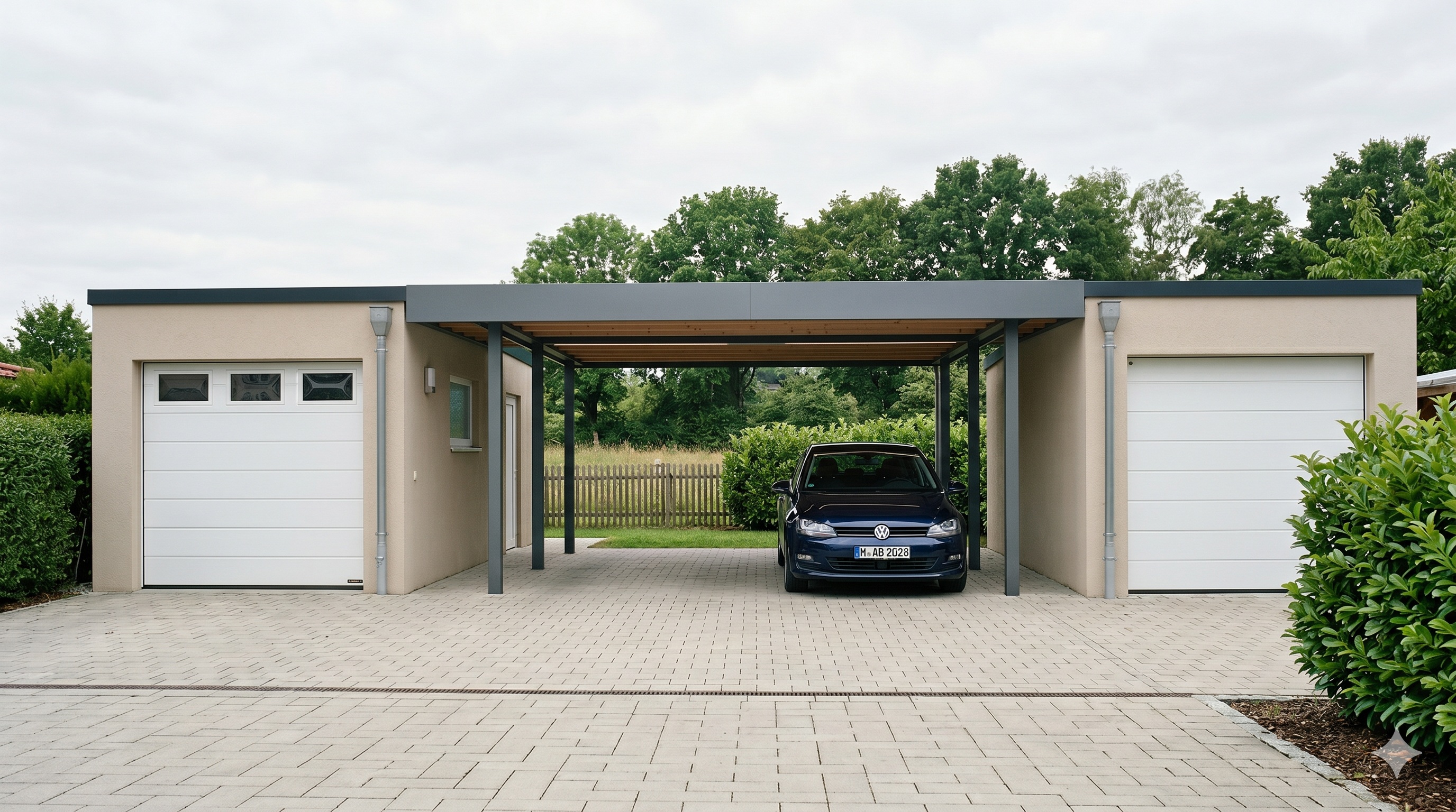 Erstaunlich Carport Vor Der Garage Bild