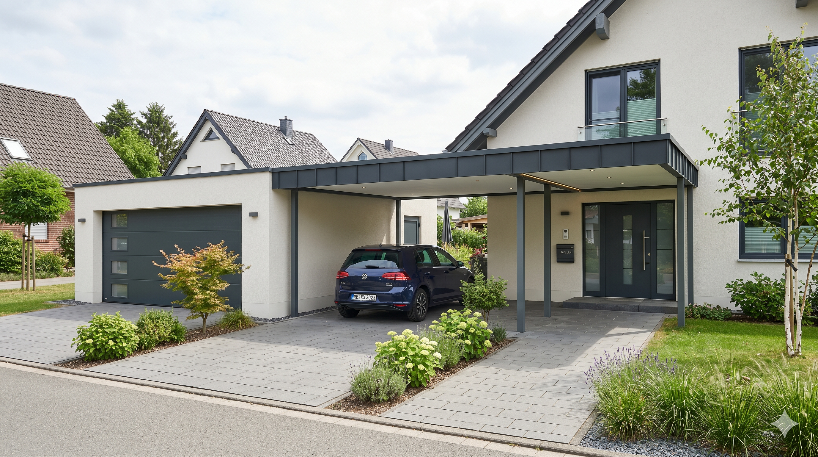 Erstaunlich Carport Vor Der Garage Bild