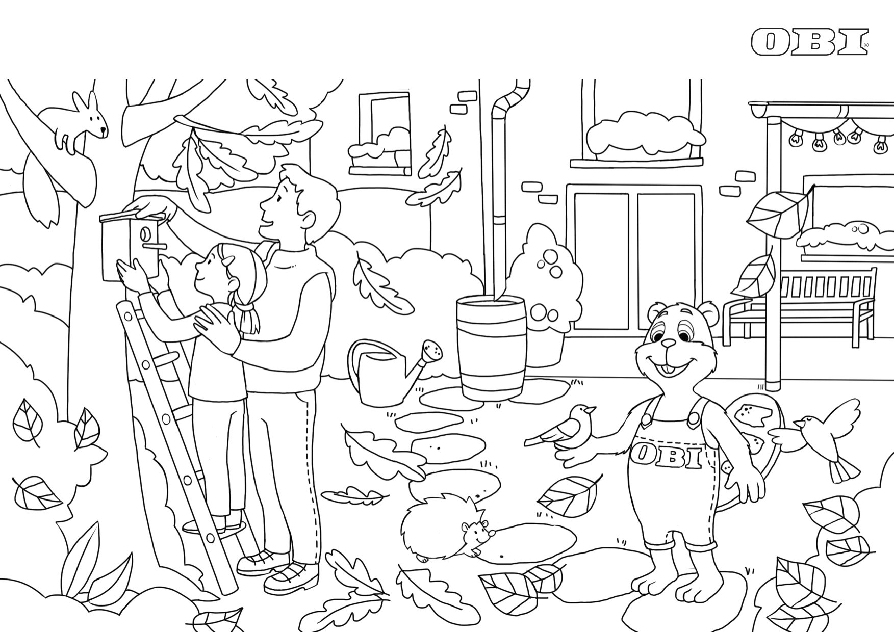 Kinderbilder zum Ausmalen: mit OBI durch das Jahr