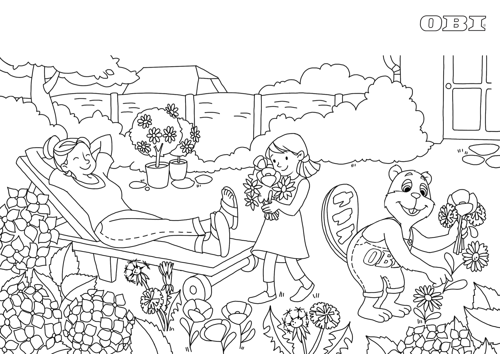 Kinderbilder zum Ausmalen: mit OBI durch das Jahr